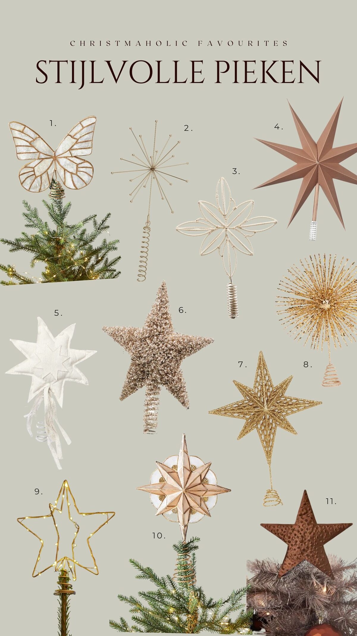 Kerstboompiek! 11x stijlvolle pieken voor 2023 - Christmaholic.nl